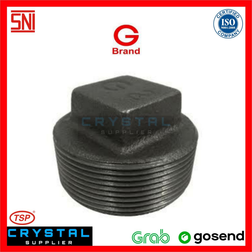 Jual PLUG BESI HITAM 1/2" G BRAND BSPT / DOP DRAT LUAR TUTUP SUMBAT ...