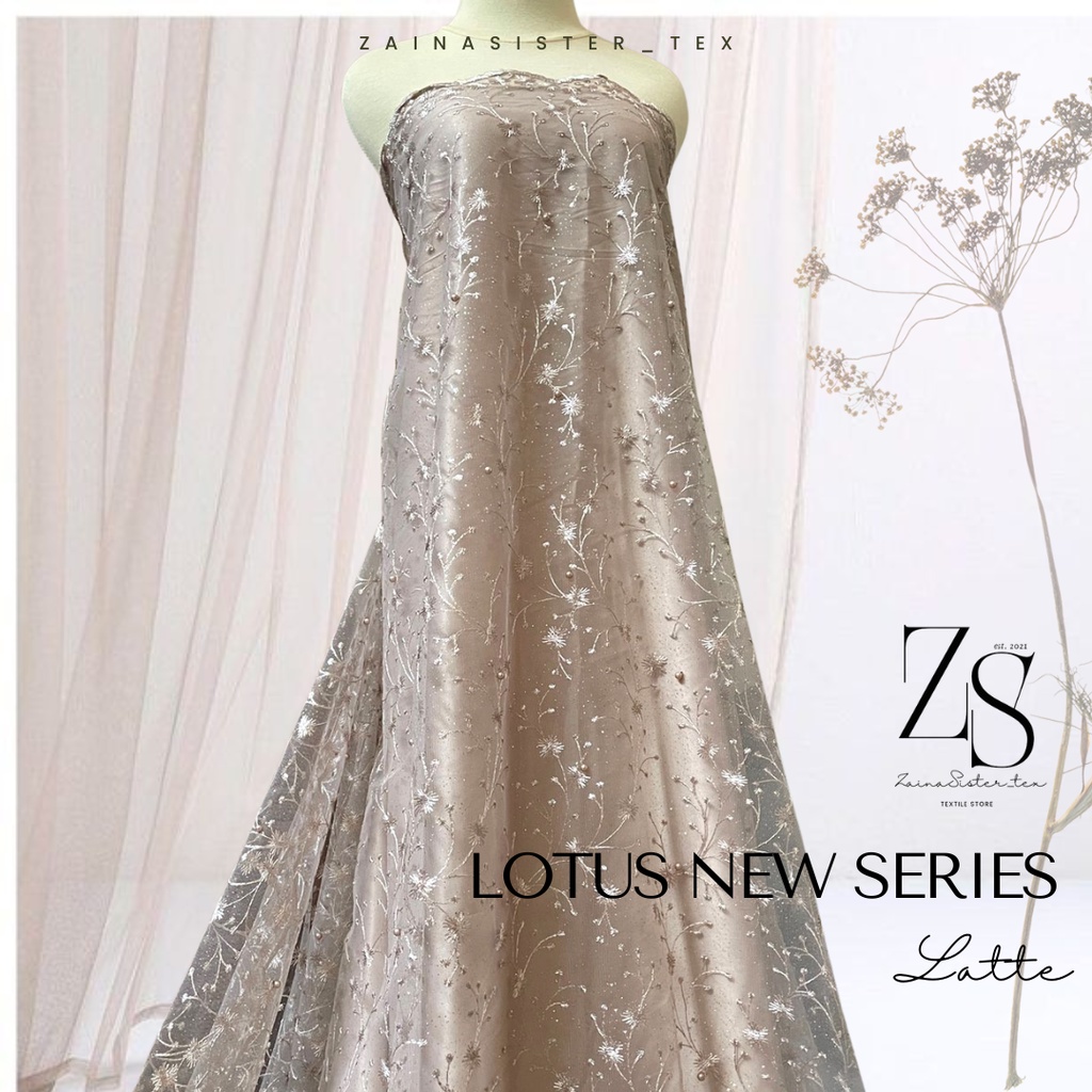 Jual Bahan Kain Brokat Brukat Tile Mutiara Lotus New Series Warna ...