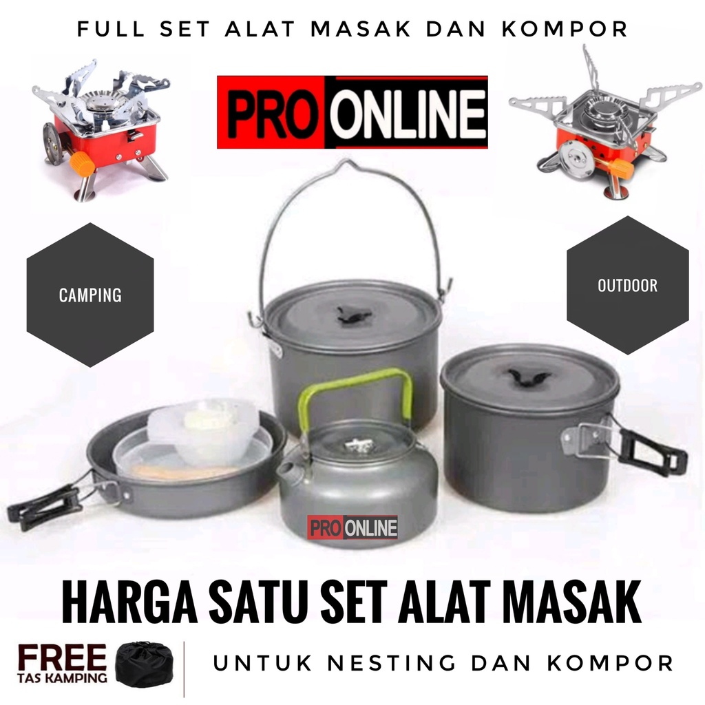 Jual Paket Cooking set DS 700 - nesting alat masak kompor camping ...