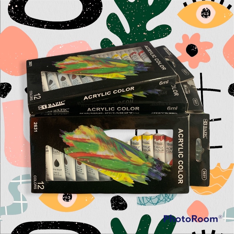 Jual Cat Air Acrylic colour Merk Bazic(12Ml dan 6ml) | Shopee Indonesia