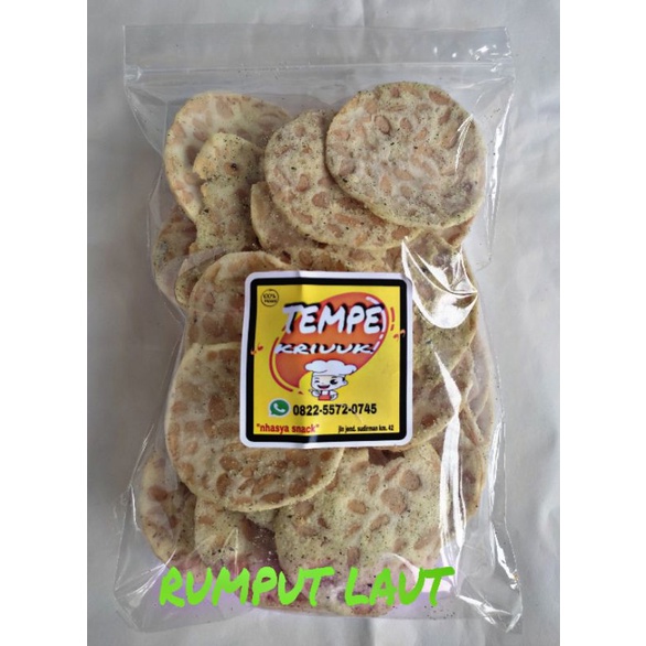 Jual cemilan keripik tempe varian rasa rumput laut kemasan 100 gram ...