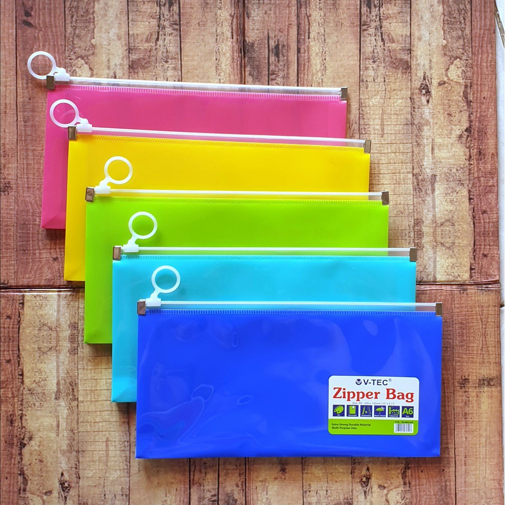 Jual Zipper Bag V-Tec A6 - Map Plastik Ziplock ZB 8005 A6 Kedap Air ...