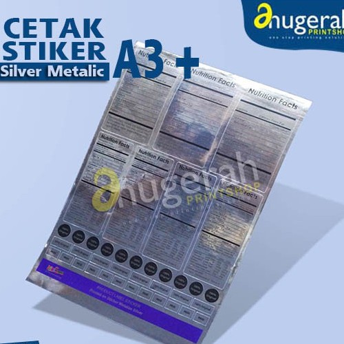 Jual Cetak Stiker Label Metallic Silver A3+ - Label Produk Makanan ...