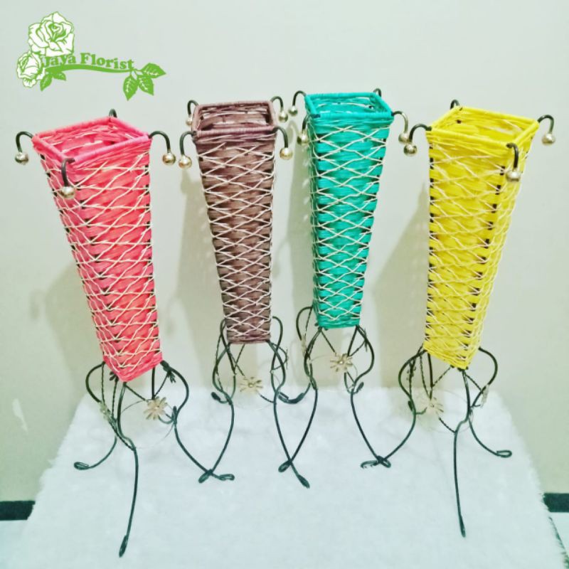 Jual Standing Pot Anyaman Rotan Vas Bunga Anyaman Rotan Keranjang Rotan ...