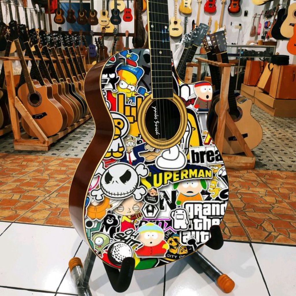 Jual Sticker Aesthetic Sticker GITAR Stiker Lucu // AESTHETIC CASE ...