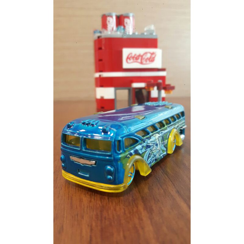 Jual Hotwheels bus bis biru BG 1732 bus diecast | Shopee Indonesia