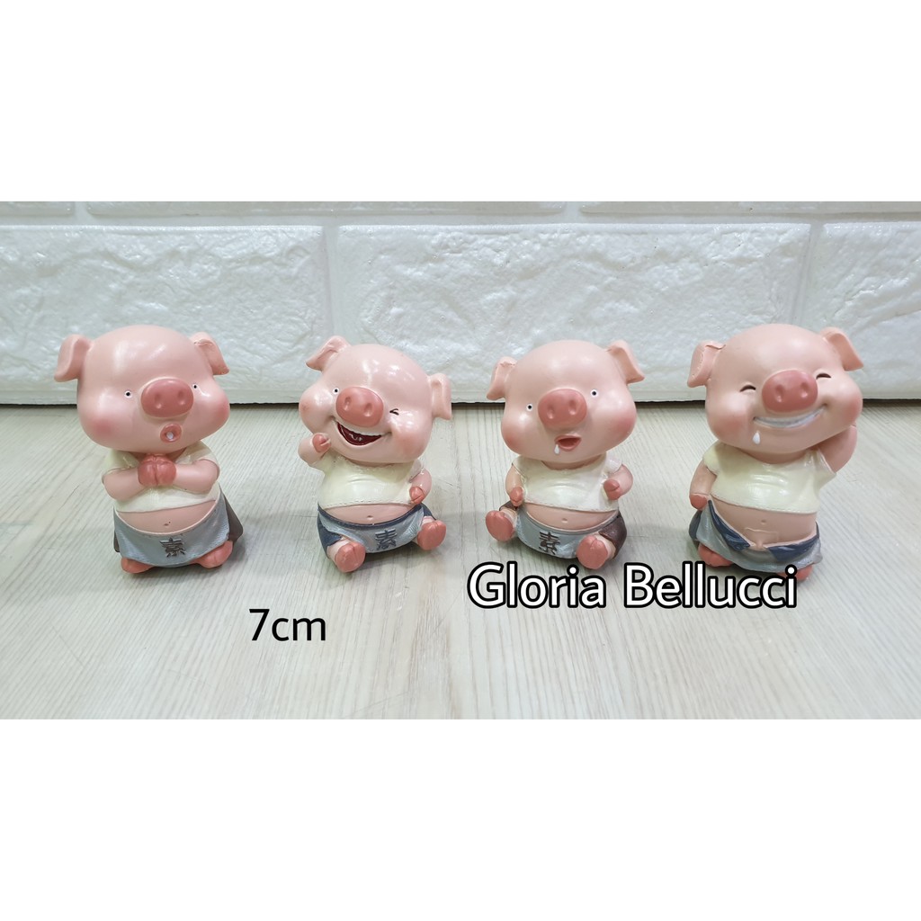 Jual patung pajangan babi miniatur pig piggy ketawa gaya | Shopee Indonesia