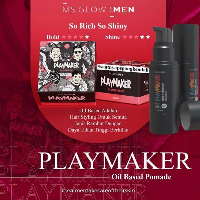 Jual [KODE LE7HF] MS GLOW POMADE PLAYMAKER FOR MEN HAIR PACKAGE HAIR SERUM | Shopee Indonesia