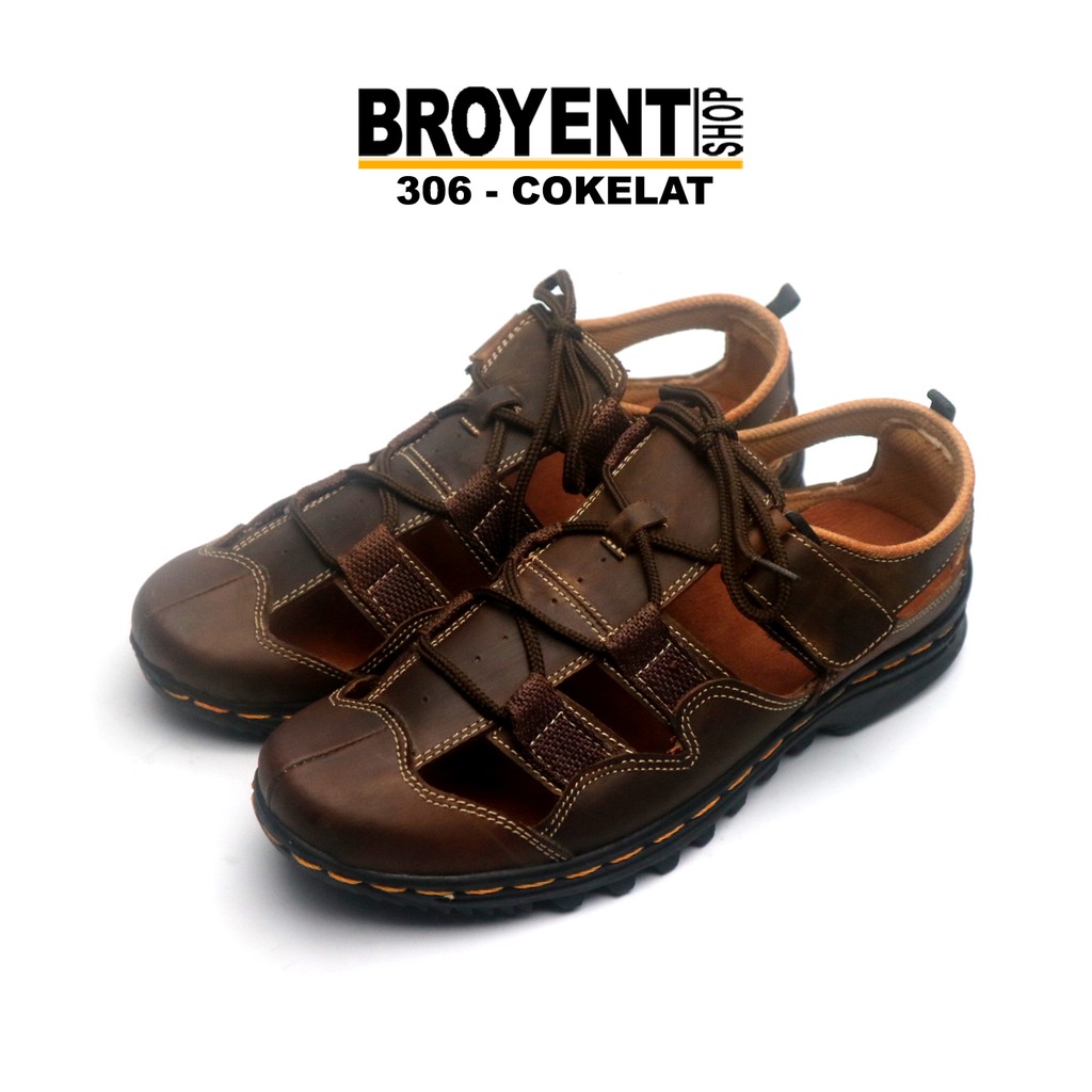 Jual Sepatu Sandal Pria Casual Kulit Asli 306 | Shopee Indonesia