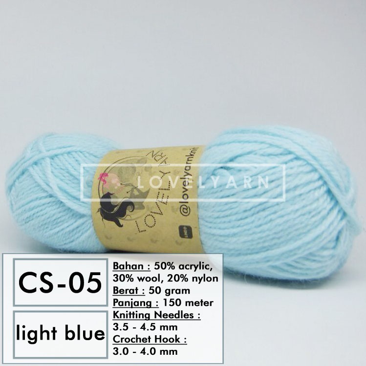 Jual Benang Rajut CS-05 (Lovelyarn Candy Series - Light Blue) | Shopee ...
