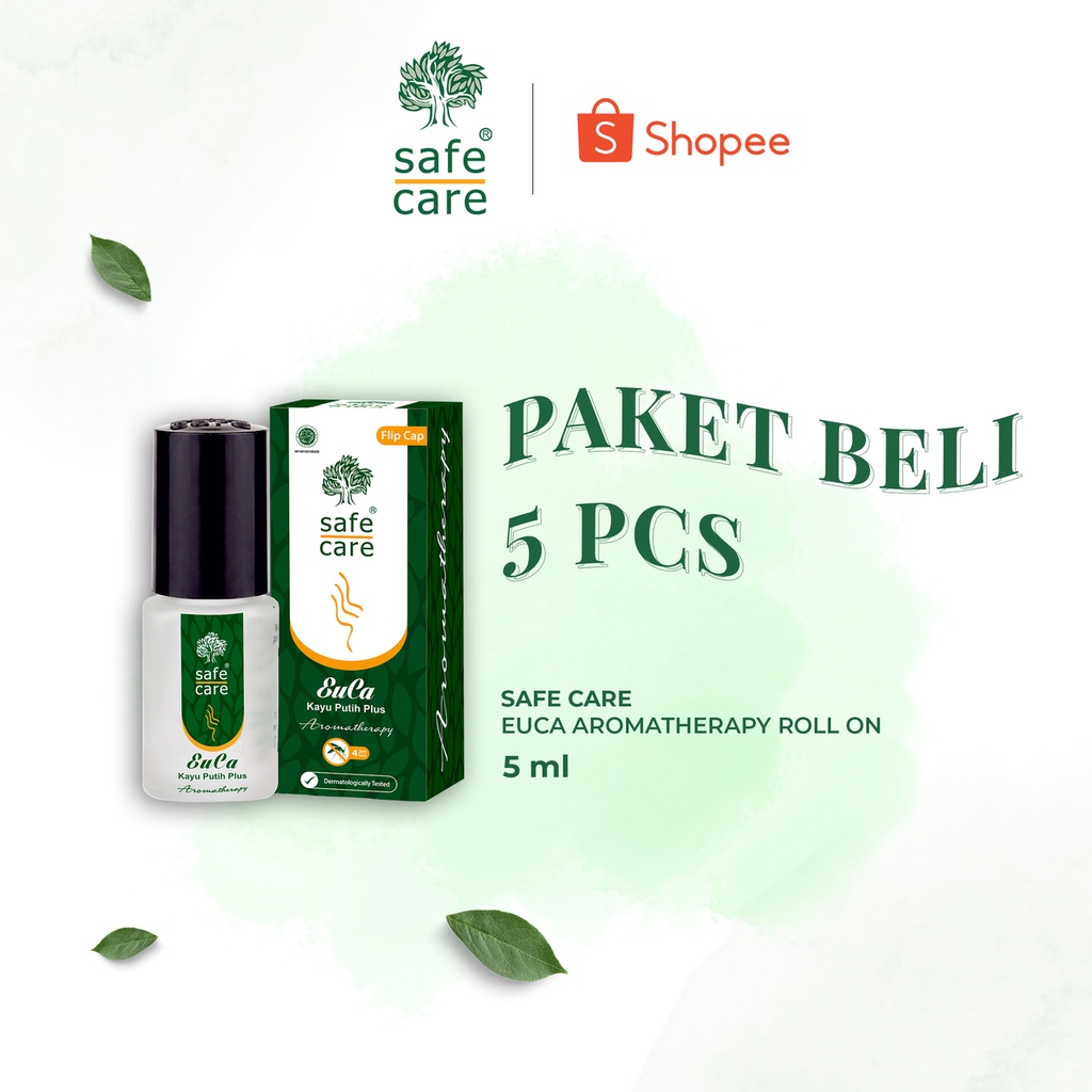 Jual PAKET BELI 5 PCS Safe Care Minyak Kayu Putih Euca Aromatherapy Roll On 5 ml | Shopee Indonesia