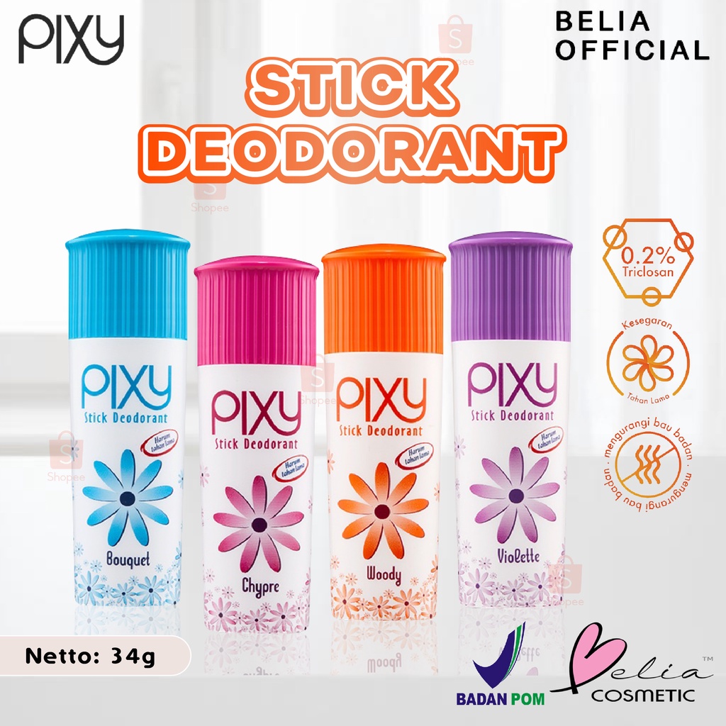 Jual BELIA PIXY Stick Deodorant 34g | Pengharum Ketiak | Anti bau badan | BPOM | Shopee Indonesia