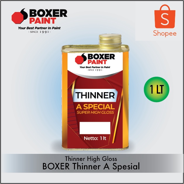 Jual BOXER Thinner A Spesial (1 lt) Thinner Super High Gloss | Shopee ...