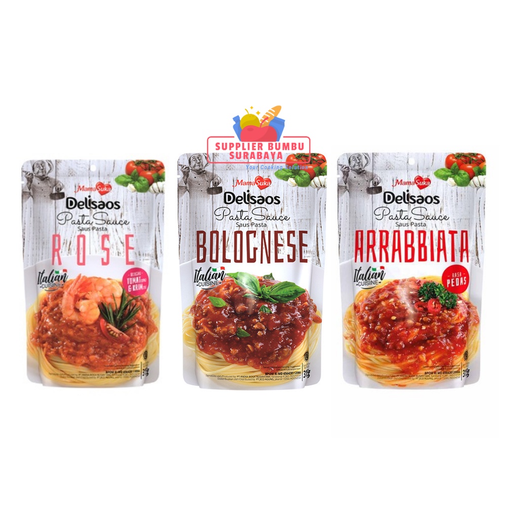 Jual MamaSuka Delisaos Saus Pasta Spaghetti Bolognese Spicy Arabiata ...