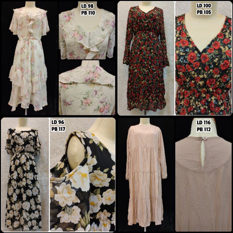 Jual Dress Vintage Sifon/Katun Bunga-Bunga/Polos Vol.4 | Shopee Indonesia