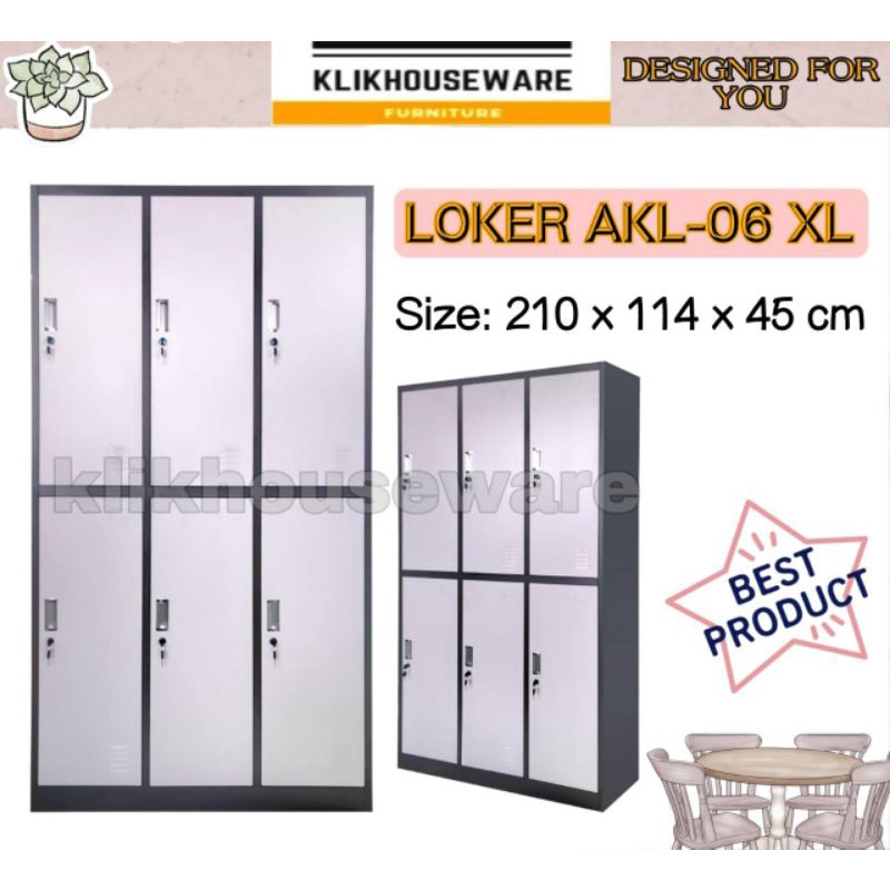 Jual Loker Besi Locker Besi 6 Pintu Jumbo AKL 06 XL | Shopee Indonesia