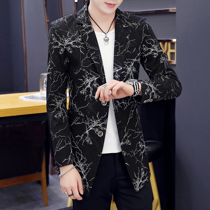 Jual blazer pria korea pakaian muda yang tampan mantel yang panjang ...