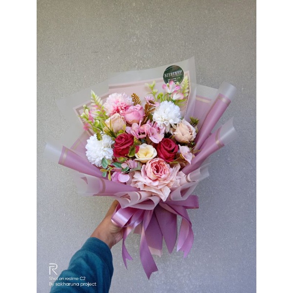 Jual bucket bunga/bucket bunga artificialbucket wisuda/bucket ...