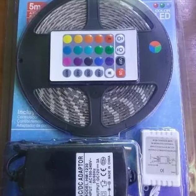 Jual led strip RGB set IP44-5050 RGB (remot+adaptor) | Shopee Indonesia