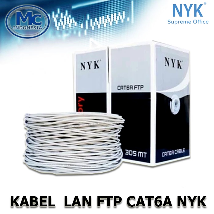 Jual Kabel Lan NYK Cat6a FTP Roll 305M / NYK Cat6a / Kabel Cat 6a | Shopee Indonesia