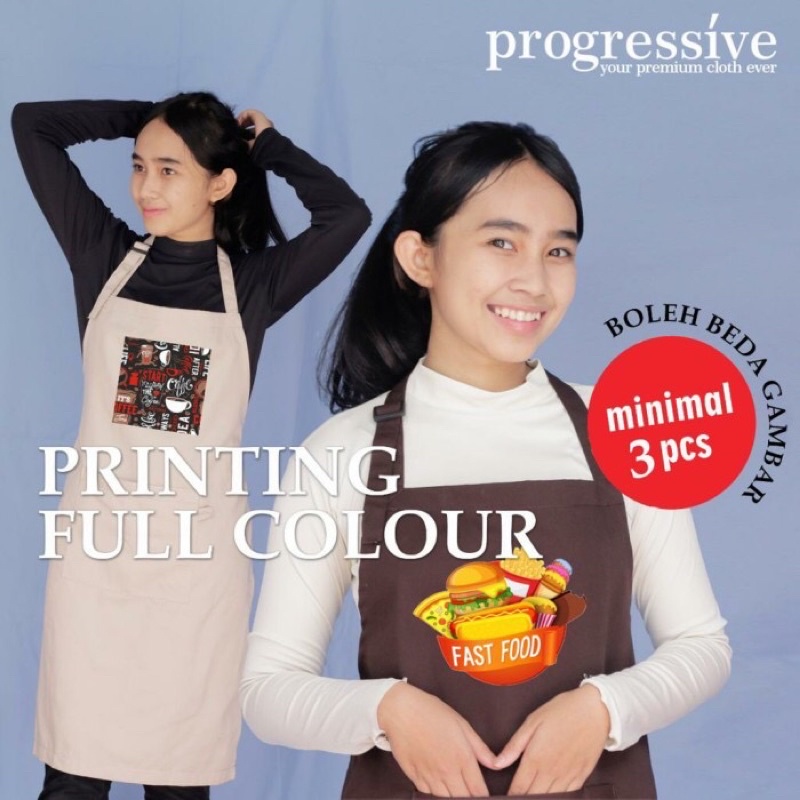 Jual Apron Celemek custom Printing (min 3pcs) | Shopee Indonesia