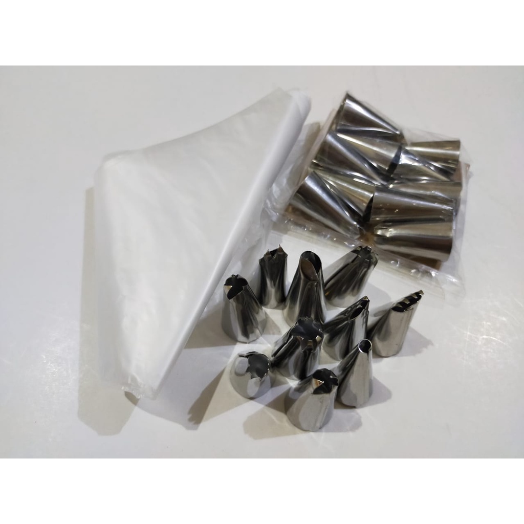 Jual spuit wilton / spuit local 10 pcs free plastik segitiga 10 pcs ...