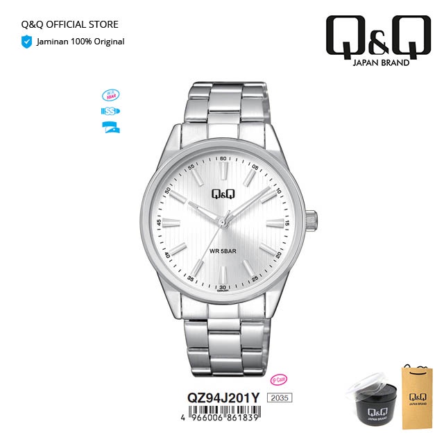 Jual Q&Q QnQ QQ Original Arloji Jam Tangan Pria Analog Rantai Stainless ...