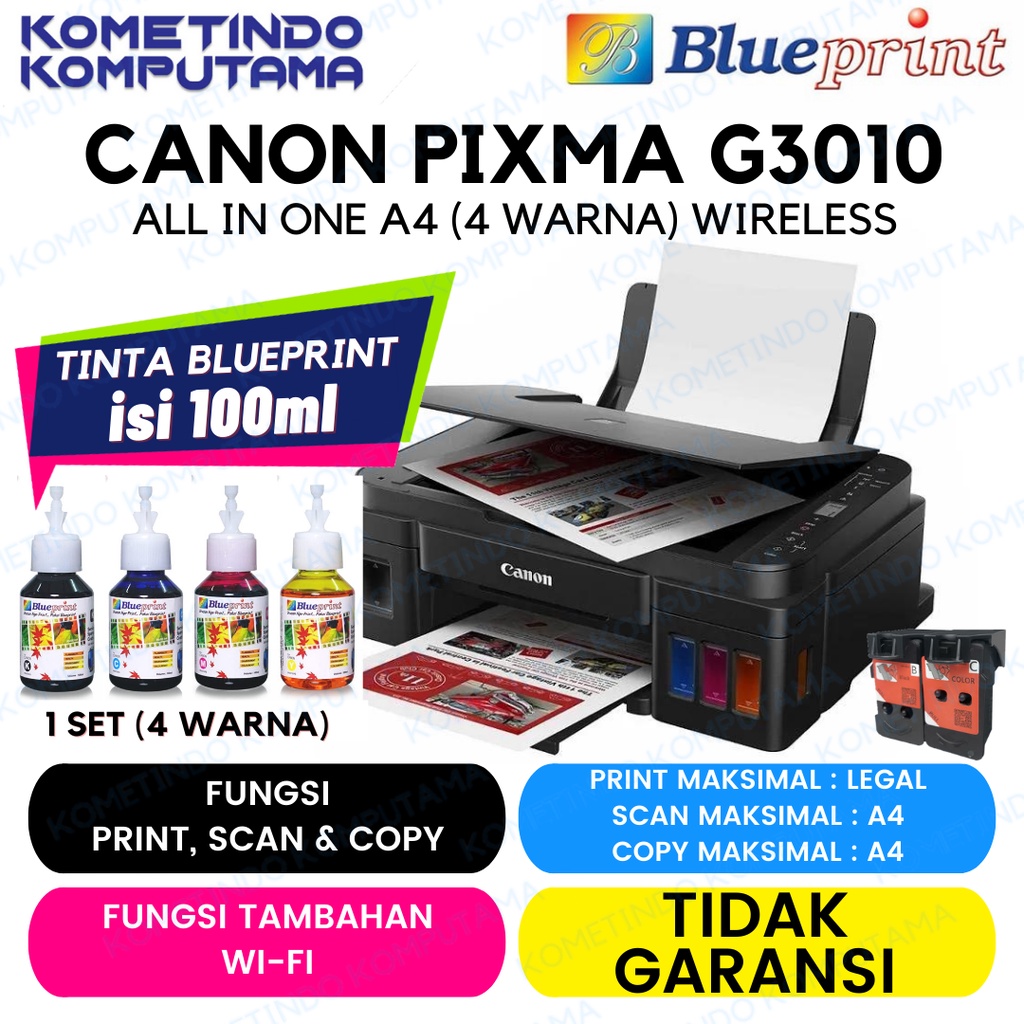 Jual TIDAK GARANSI 100% BARANG BARU Printer Canon PIXMA G3010 100ML ...