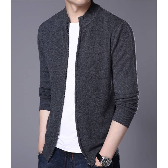 Jual sweater rajut tebal resleting full pria | Shopee Indonesia