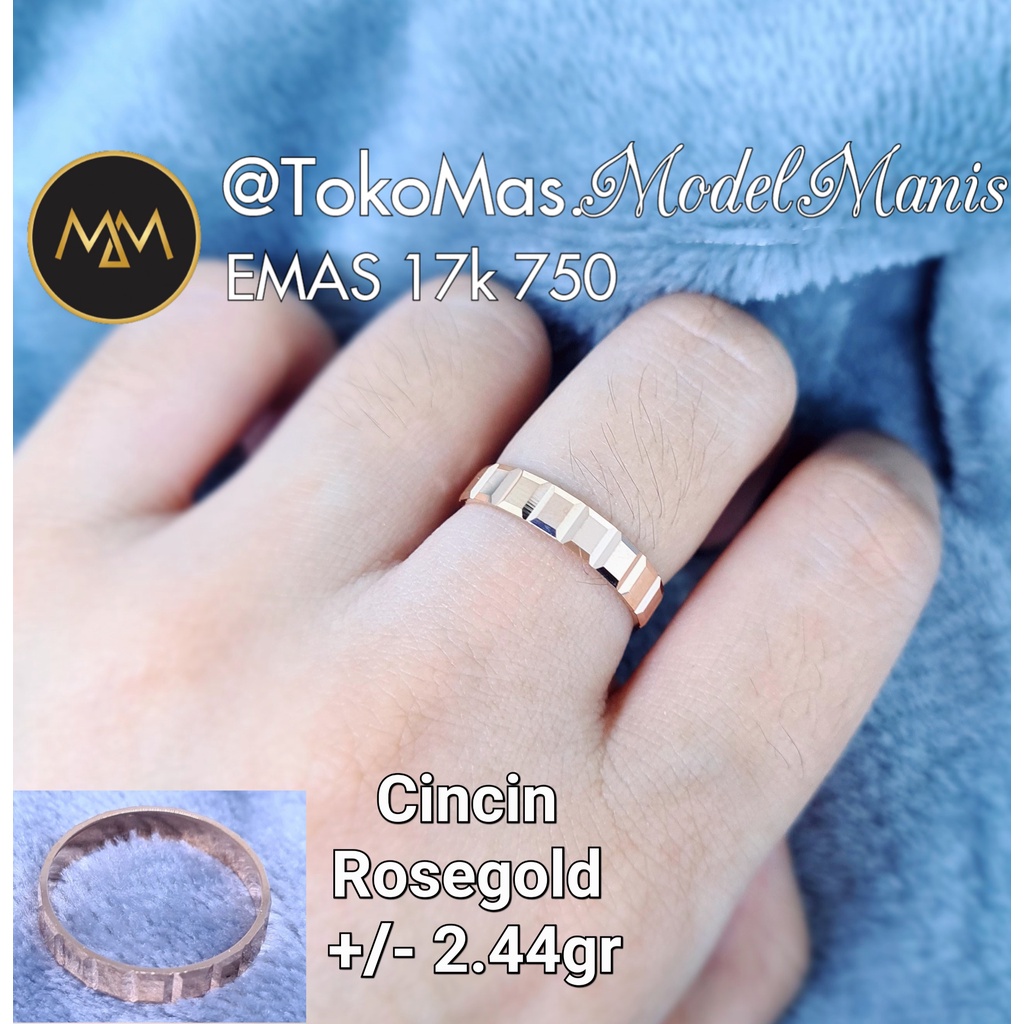 Jual Cincin Chocolate Bar emas rosegold 750 kadar 17k | Shopee Indonesia