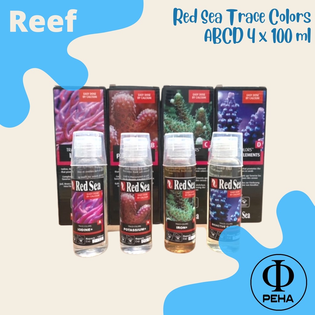 Jual Paket Red Sea Trace Colors ABCD 4X100 ml + Dosing Cup - Dosing ...