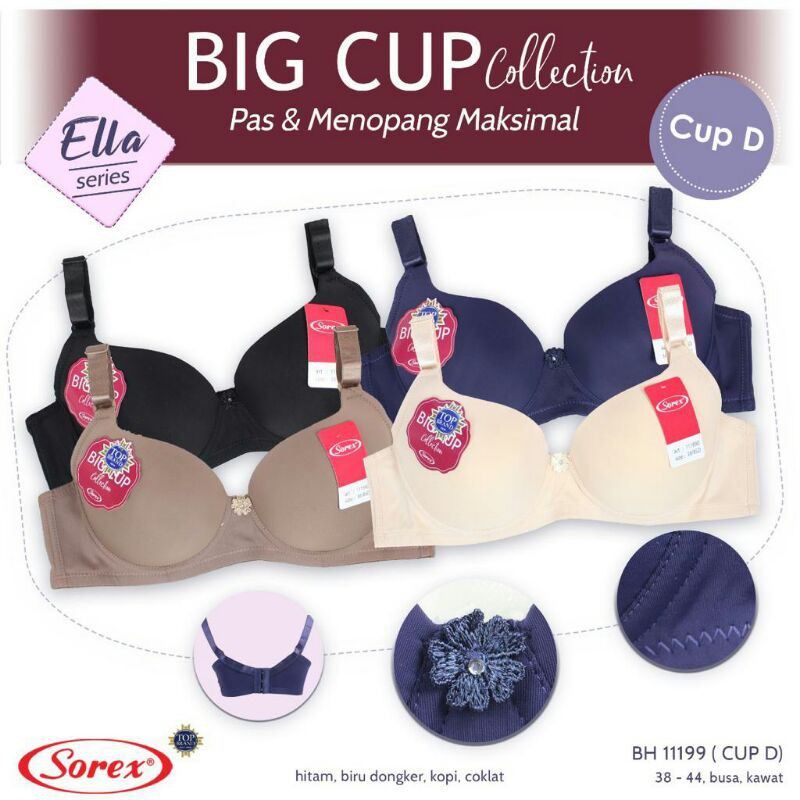 Jual Bh Sorex 11199 Cup Besar Busa Tipis Kawat Kait 3 Big Cup Bra Sorex ...