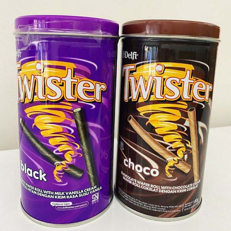 Jual Twister kaleng rasa black dan choco 150gr | cemilan lebaran ...