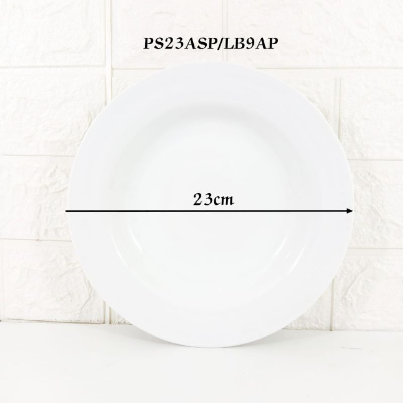 Jual Piring Pasta/Piring Kuah/Piring keramik Putih 23cm (1Pcs)Blanc By ...
