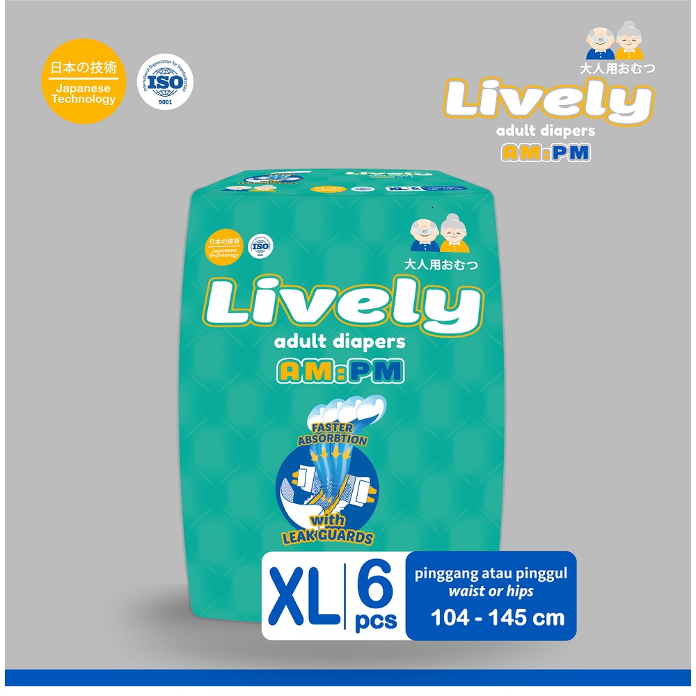 Jual Lively AM PM Popok Dewasa Tipe Perekat XL6 - Popok Dewasa Perekat ... Jual Lively AM PM Popok Dewasa Tipe Perekat XL6 - Popok Dewasa Perekat ...