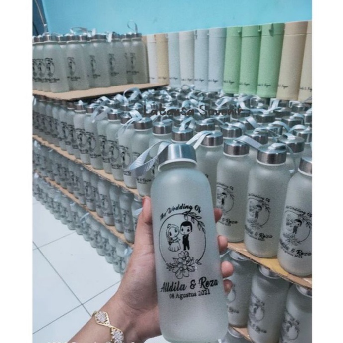 Jual Souvenir botol Kaca + Sablon | Shopee Indonesia