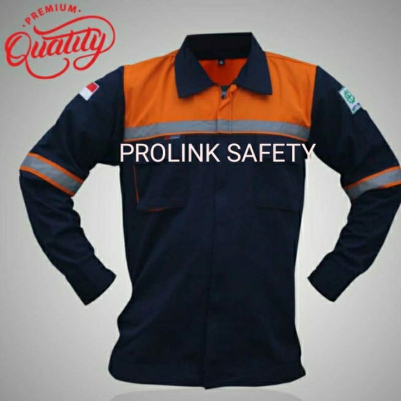 Jual SERAGAM BAJU SAFETY ORANYE KOMBINASI DONGKER RESLETING | Shopee ...