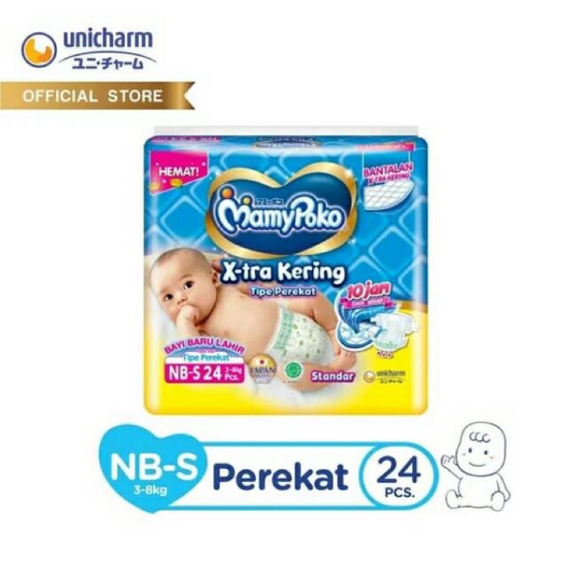 Jual Mamypoko Open Standar Newborn S-24 | Popok Rekat | Shopee Indonesia