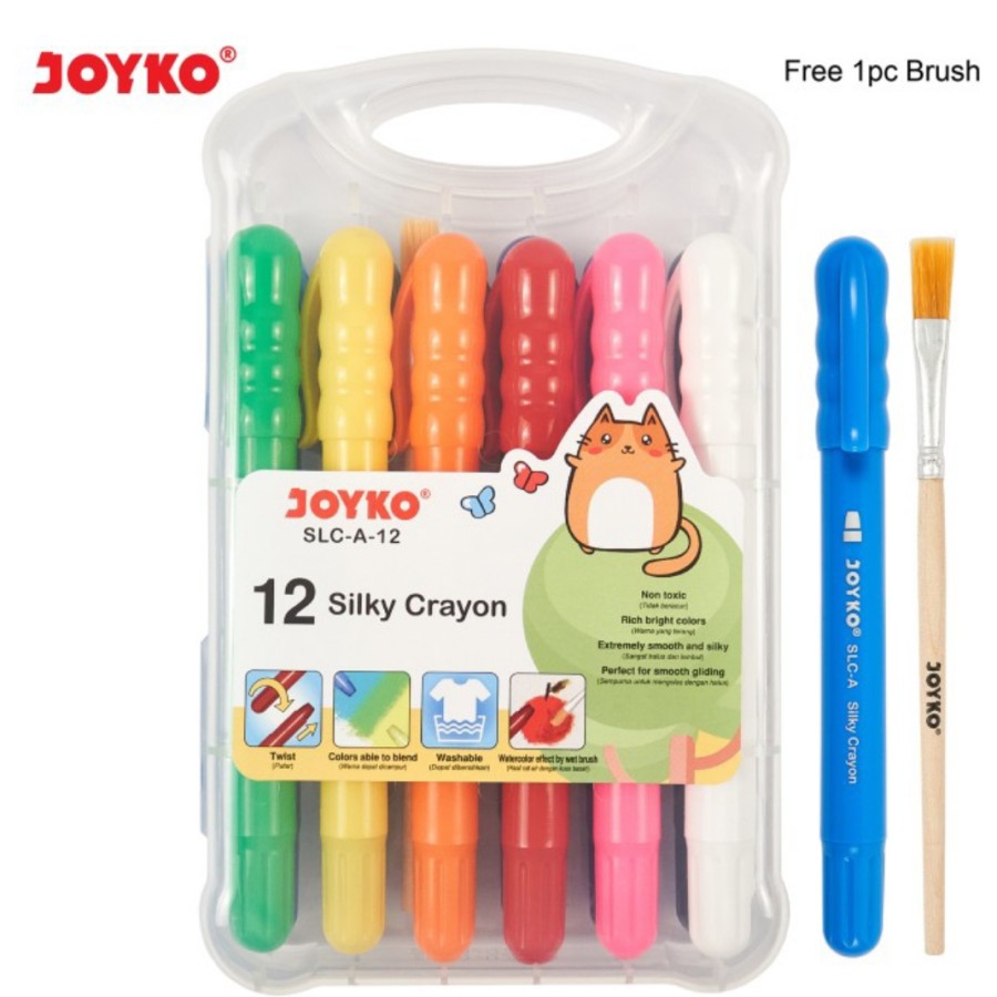 Jual JOYKO SILKY CRAYON 12 COLOURS / KRAYON PUTAR JOYKO 12 WARNA SLC-A ...