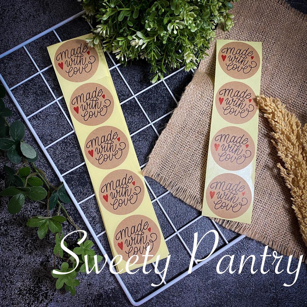 Jual stiker/sticker Kraft MADE WITH LOVE (STK-MADE) - 50 pcs | Shopee ...