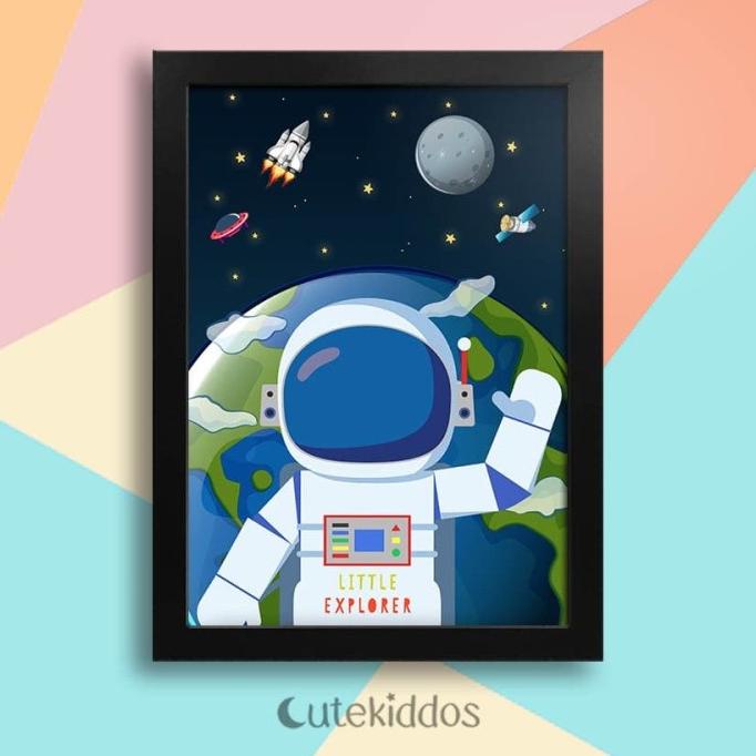 Jual COD Hiasan Dinding Kamar Anak Astronaut Poster Motif Space Luar ...