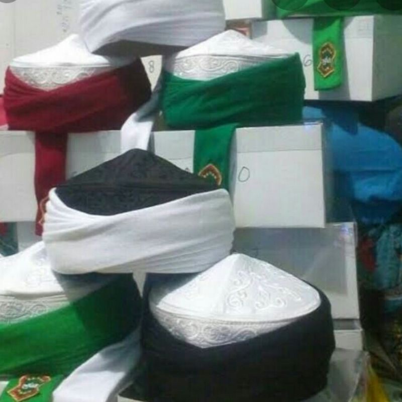 Jual Peci Imamah Permanen 6 lapis, pilih warna hijau, putih, biru ...