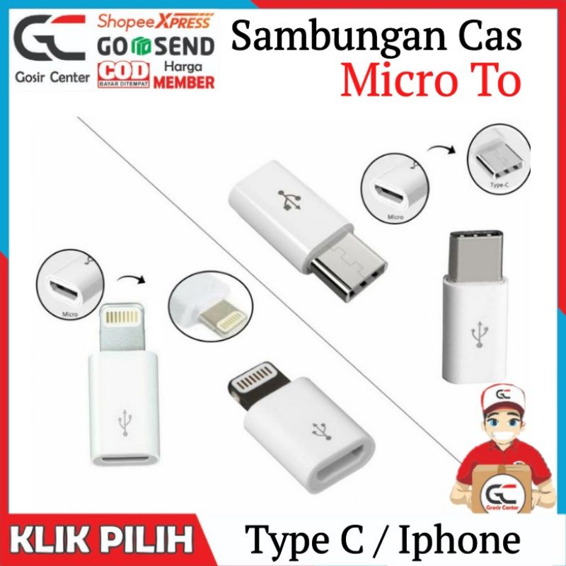 Jual CM | Sambungan kabe cas micro to type c | ZH | Shopee Indonesia