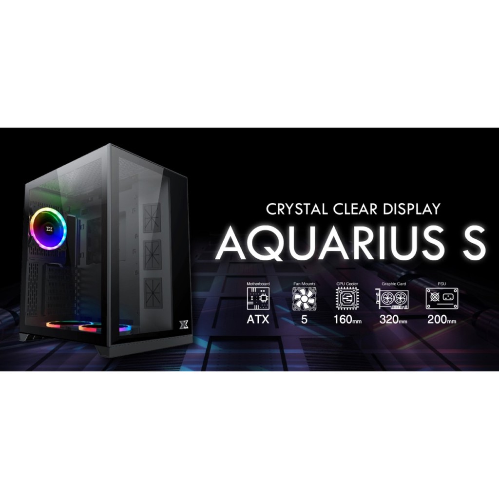 Jual CASING Xigmatek Aquarius S Black - FREE 4 FAN RGB Gaming case ...