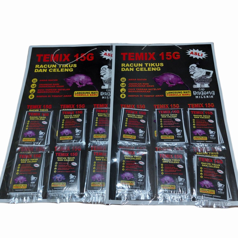 Jual Temix Racun Tikus Dan Babi Hutan 15g Isi 50 Botol Original Ampuh ...