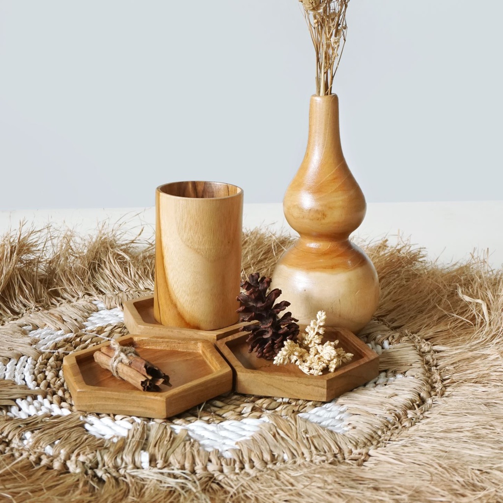 Jual Dekayu Coaster Kayu Jati Hexa Cekung / Tatakan Alas Gelas Kayu ...