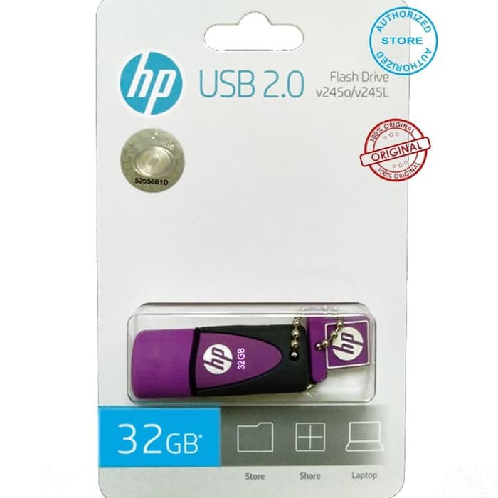 Jual USB FLASHDISK HP ORIGINAL V245L - 32GB (PURPLE) | Shopee Indonesia