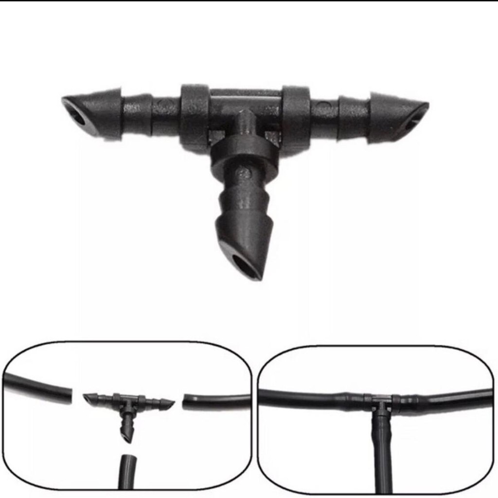Jual Konektor Tee 4mm/7mm Sambungan T Selang PE 7 mm | Shopee Indonesia
