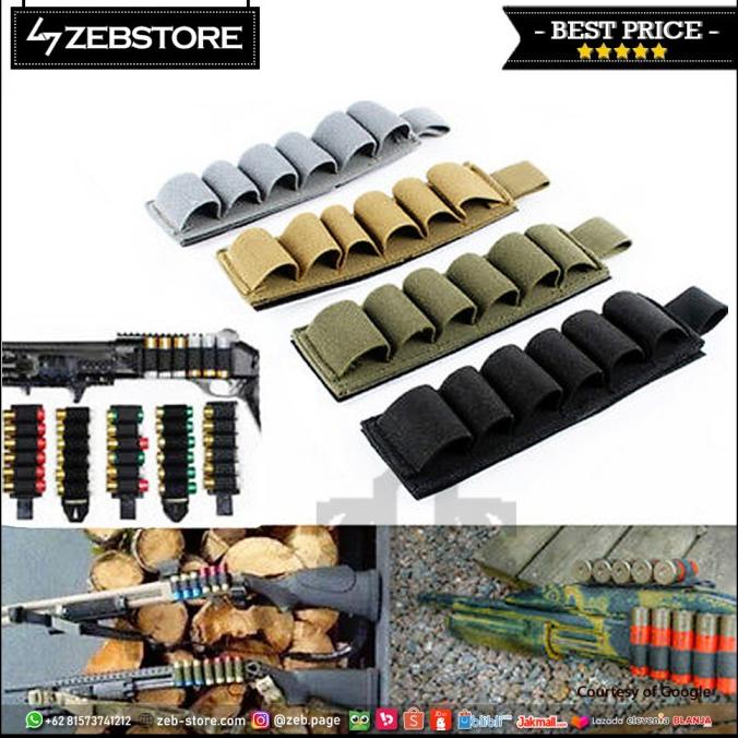 Jual Shell Cartridge Holder Pouch 6 Rounds Ammo Shotgun Airsoft Velcro ...