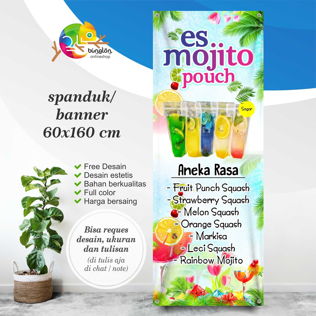 Jual Spanduk, Banner Berdiri Minuman Mojito, Moctail | Shopee Indonesia
